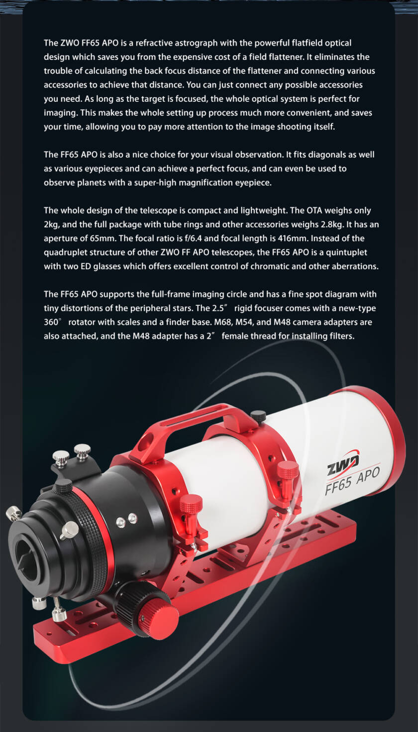 FF65-APO Astronomical Telescope - ZWO Official Store | Make ...