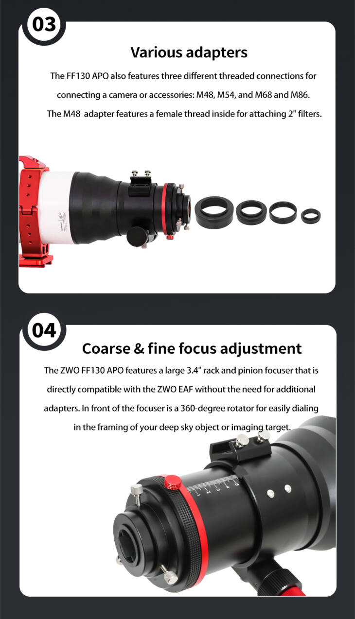 FF130-APO Astronomical Telescope - ZWO Official Store | Make ...