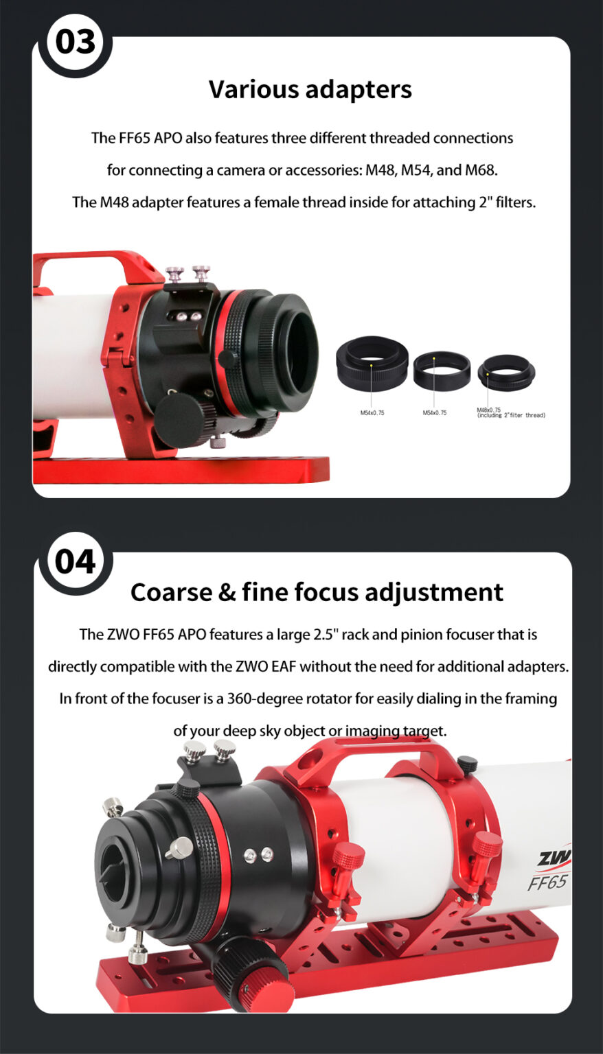 FF65-APO Astronomical Telescope - Discovery Astrophotography with ZWO ASTRO