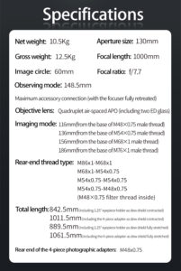 FF130-APO Astronomical Telescope - Discovery Astrophotography with ZWO ...