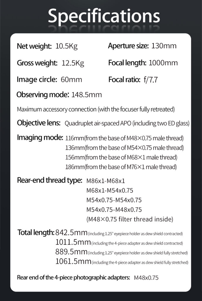 FF130-APO Astronomical Telescope - Discovery Astrophotography with ZWO ...