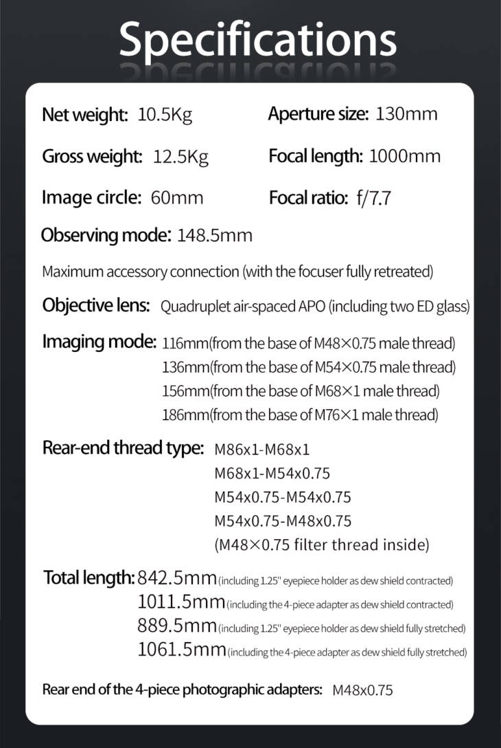 FF130-APO Astronomical Telescope - Discovery Astrophotography with ZWO ...