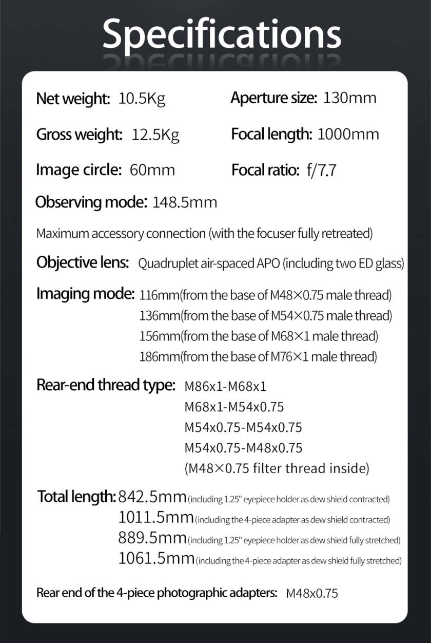 FF130-APO Astronomical Telescope - Discovery Astrophotography with ZWO ...