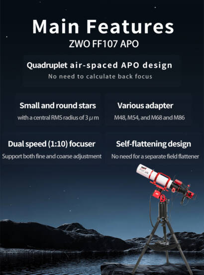 FF107-APO Astronomical Telescope - Discovery Astrophotography with ZWO ...