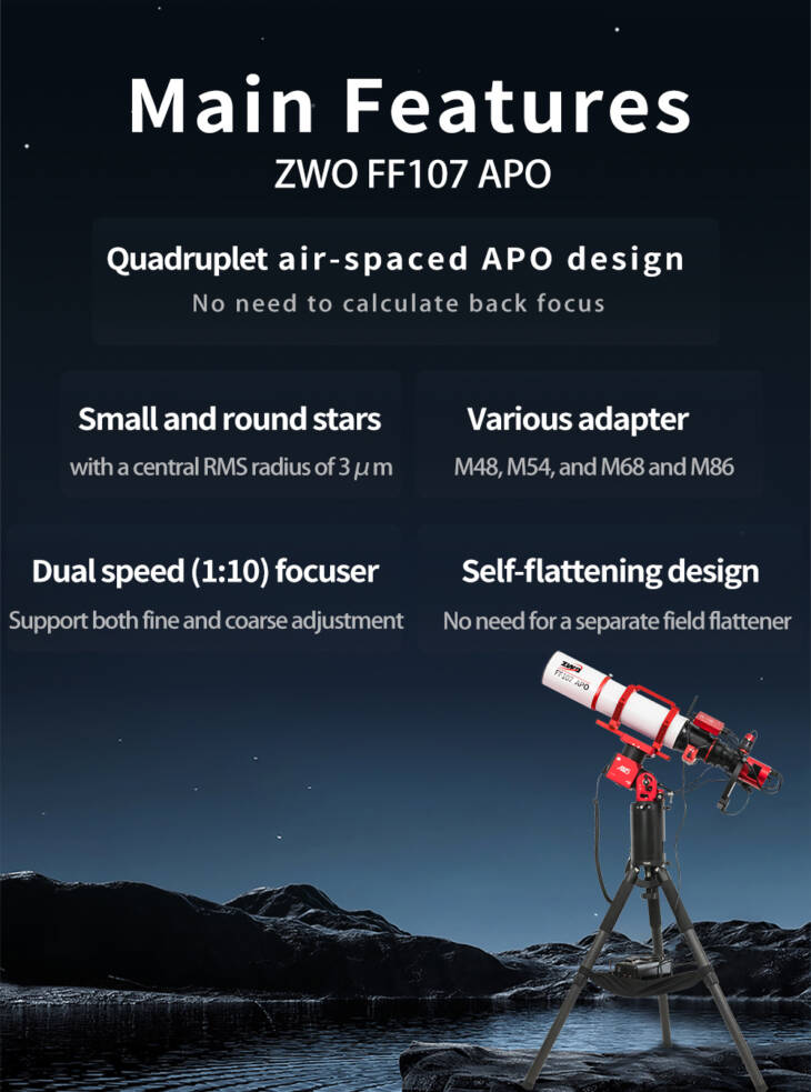 FF107-APO Astronomical Telescope - Discovery Astrophotography with ZWO ...